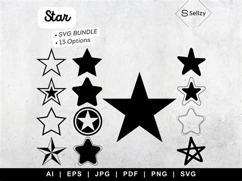 Star Bundle Svg Star Icon Svg Star Clipart Star Outline Svg