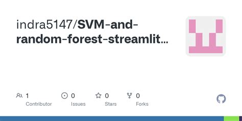 GitHub Indra5147 SVM And Random Forest Streamlit Deployment Main