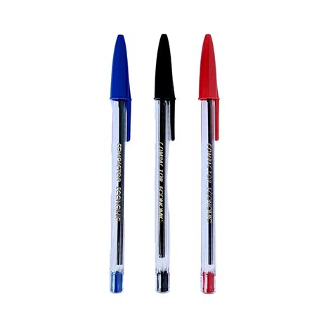 Kit 3 Canetas Esferográficas Economic 1 0mm Compactor Papelaria Amo Papel