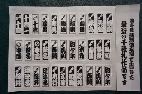 素心の江戸文字・千社札 この1年書き留めていた”勘亭流歌舞伎文字”の千社札です