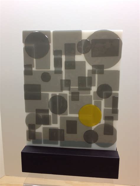 Mid Century Modern Fused Art Glass Sculpture Fused Glass Panel Glass