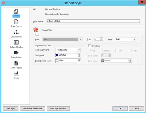 Preview A Report Style From The Report Styles Manager