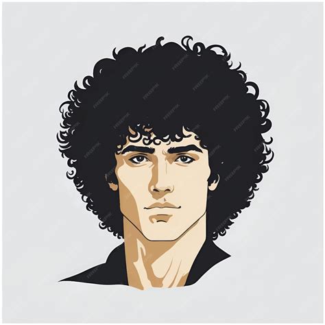 Premium Vector Portrait Of A Man With Curly Hair Avatar For Social Networks Fashion And Beauty
