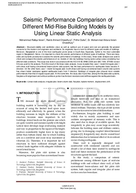 Pdf Seismic Performance Comparison Of Different Mid Rise Building