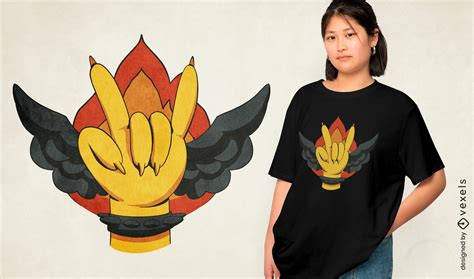 Baixar Vetor De Design De Camiseta S Mbolo De M O De Fogo Alada