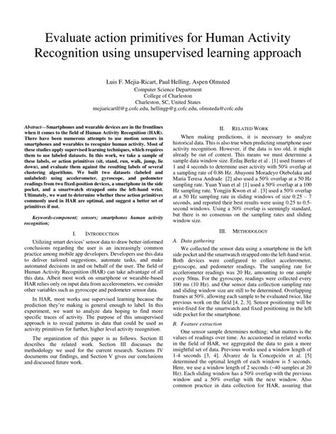 Pdf Evaluate Action Primitives For Human Activity Recognition Using Unsupervised Learning Approach