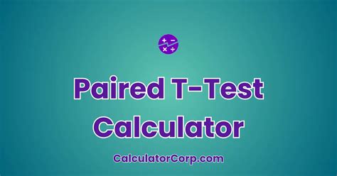 Paired T Test Calculator