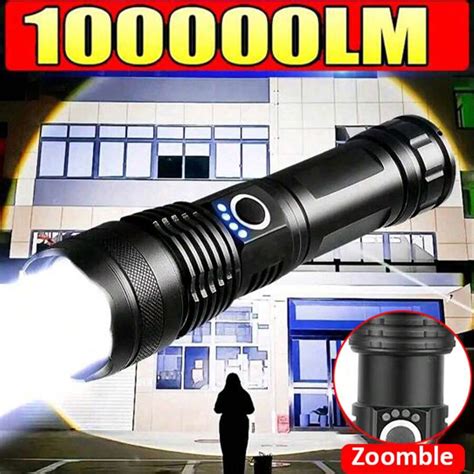 High Power Led Flashlights Type C Rechargeable Ultra Bright Torch Built