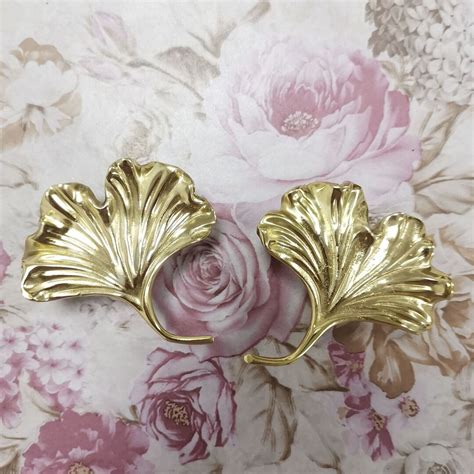 Ginkgo Leaf Blossom Solid Brass Pullsbrass Knob Cabinet Knobs Drawer