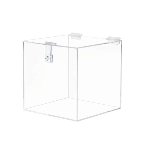 Clear Acrylic Box With Hasp Lock Hinged Lid Custom Size Laser Cut