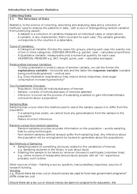 introduction to statistics introduction to economic statistics
