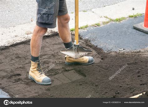 Preparing Area Filled Moist Soil Compaction Soil Planting New Grass Stock Photo Ben44 430362014