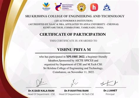 Vishnu Priya M On Linkedin Xplore2022