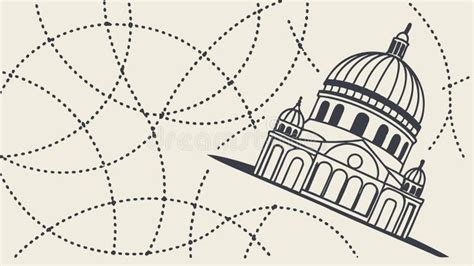Us Capitol Building Outline Washington Dc And American Landmark Vector Design Generative Ai