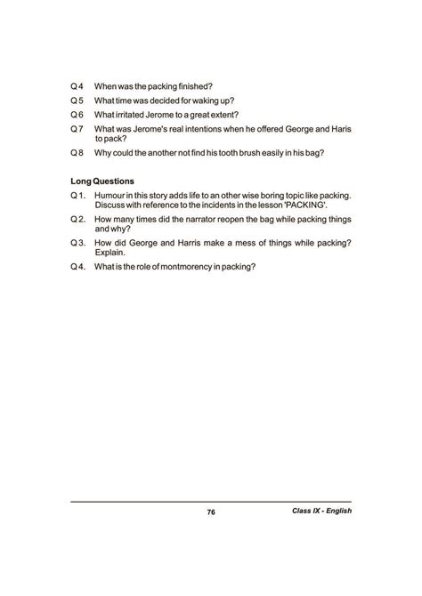 Class 9 English Notes For Packing PDF Study Material AglaSem