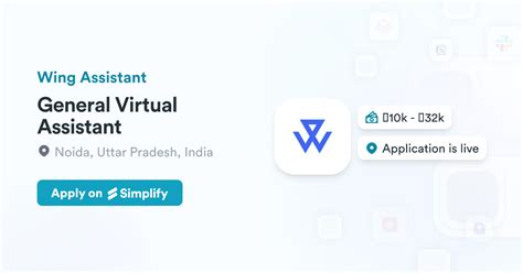 General Virtual Assistant Wing Assistant Simplify Jobs