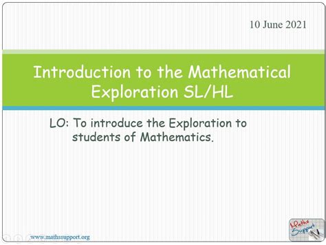 Internal Assessment Introduction Math Support