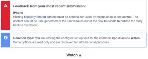 Facebook Reject Open Graph Action Review With Explicitly Shared
