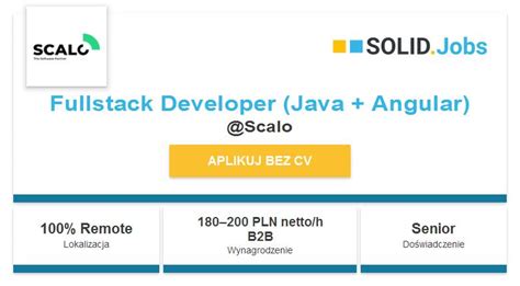 Fullstack Developer Java Angular Scalo Solidjobs Robert Olszewski