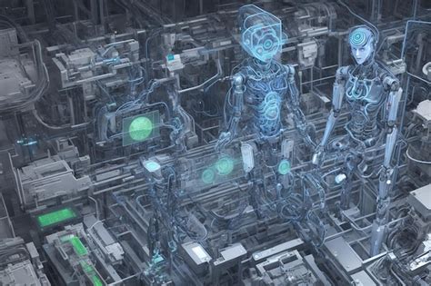 Premium Ai Image Automation Data Analytic With Robot And Digital