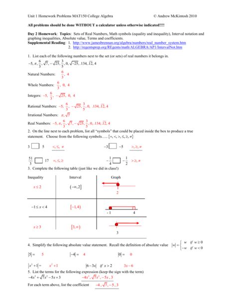 Unit 1 Homework Solutions