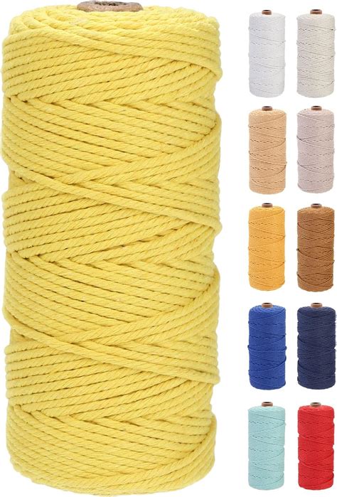 Gohof Macrame Cord 3mm X 100m Premium Cotton Macrame Rope 4 Strand