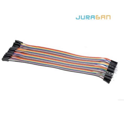 jual kabel male female 20 cm 40 pcs arduino uno nano mega shopee