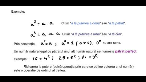 Clasa A V A Cap Numere Naturale Puterea Cu Exponent Natural A Unui