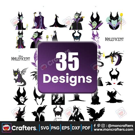 35 Designs Maleficent Bundle Svg Instant Download Instant Download