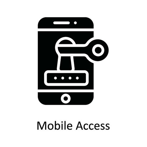 Mobile Access Vector Solid Icon Design Illustration Cyber Security