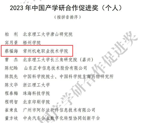 我校获2023年中国产学研合作创新与促进奖