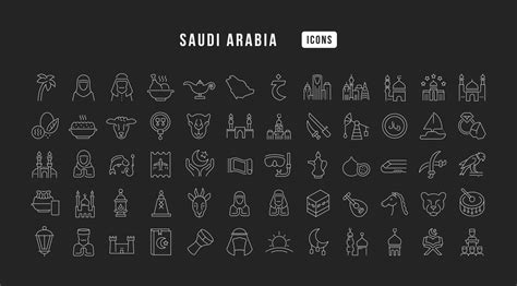 Set Of Linear Icons Of Saudi Arabia 10562782 Vector Art At Vecteezy