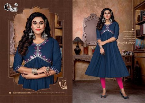 Alia Vol 4 By Kinti Fullstitch Nayra Cut Fancy Kurti Collection