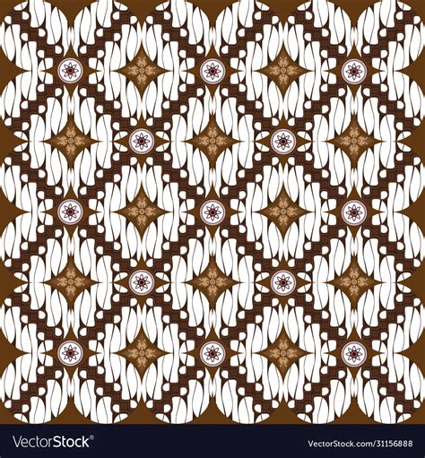 Geometric Ethnic Pattern On Javanese Batik Vector Image