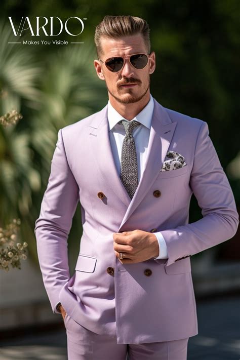 Mens Lavender Double Breasted Suit Classic Elegance Meets Contemporary