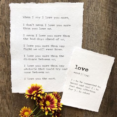 When I Say I Love You More The Most Poem Print In Typewriter Etsy