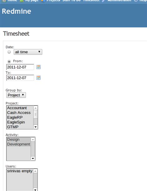 Defect Timesheet Plugin Redmine