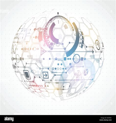 Abstract Technological Background With Various Technological Elements Stock Vector Image Art