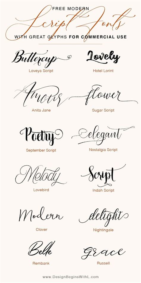 Calligraphy Fonts With Glyphs Modern Calligraphy Fonts Free Ucbm