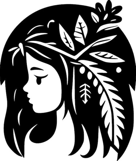 Ilustración de vector de icono aislado blanco y negro boho Vector Premium