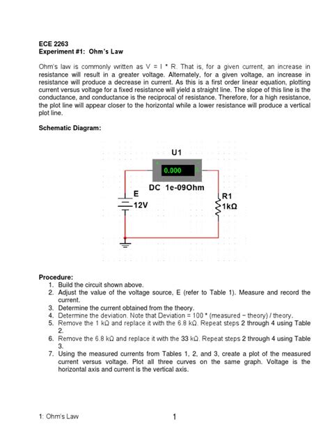 verifying ohm s law through experimental measurement of current across resistors with varying
