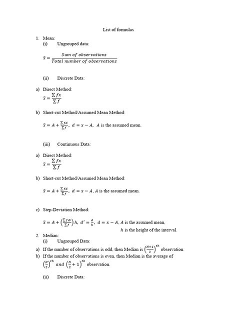 List Of Formulas Pdf Poisson Distribution Teaching Mathematics