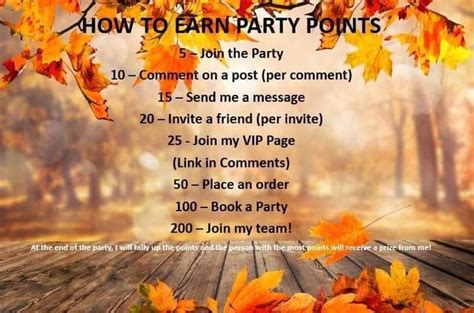 How To Earn Party Points Autumn Party Poster