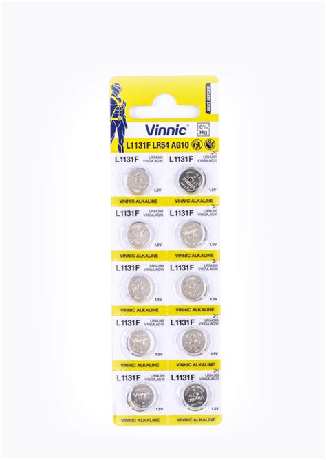Батарейка VINNIC L1131 (AG10, LR54, 389) блистер 10 шт купить по цене ...