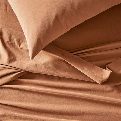 Stonewashed Cotton Cocoa Sheet Separates Adairs