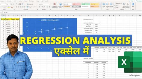 How To Do Regression Analysis In Excel Hindi Linear Regression Analysis In Hindi Youtube
