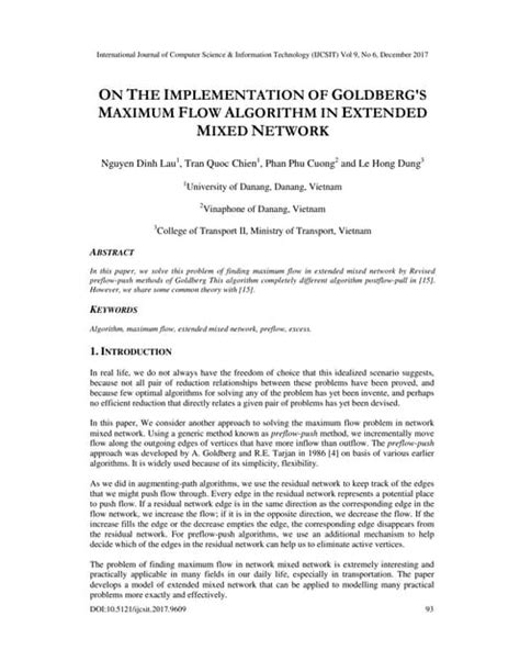 On The Implementation Of Goldbergs Maximum Flow Algorithm In Extended