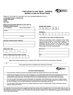 Printable Direct Debit Form Templates Fillable Samples In Pdf