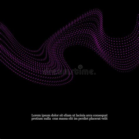 Wave Of Particles Abstract Background With A Dynamic Wave Big Data Vector Illustration Stock