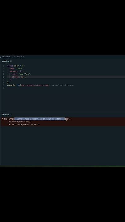 Optional Chaining In Javascript Javascript Optionalchaining